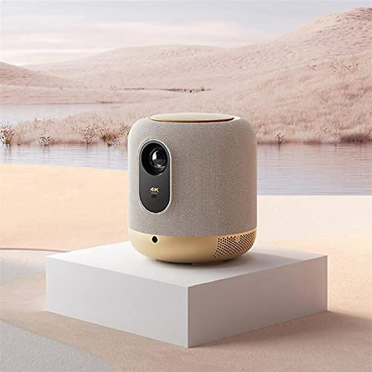 KKJJ Mini Projector 4K LED Gaming Projector 2500ANSI Lumen HDR10 4+64G 120Hz 12ms Game Delay Home Theater Portable Beamer (Color : Brown)