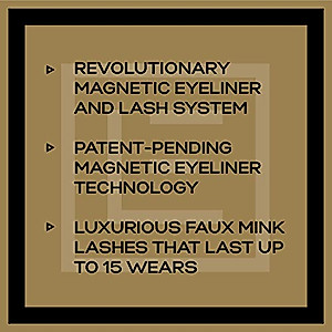 Eylure PROMAGNETIC Magnetic Eyeliner and False Lashes Kit, Faux Mink Dramatic, 1 Pair Reusable Eyelashes, No Glue Needed Black