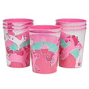American Greetings Unicorn Party Supplies, 16 Oz. Plastic Party Cup (8-Count)