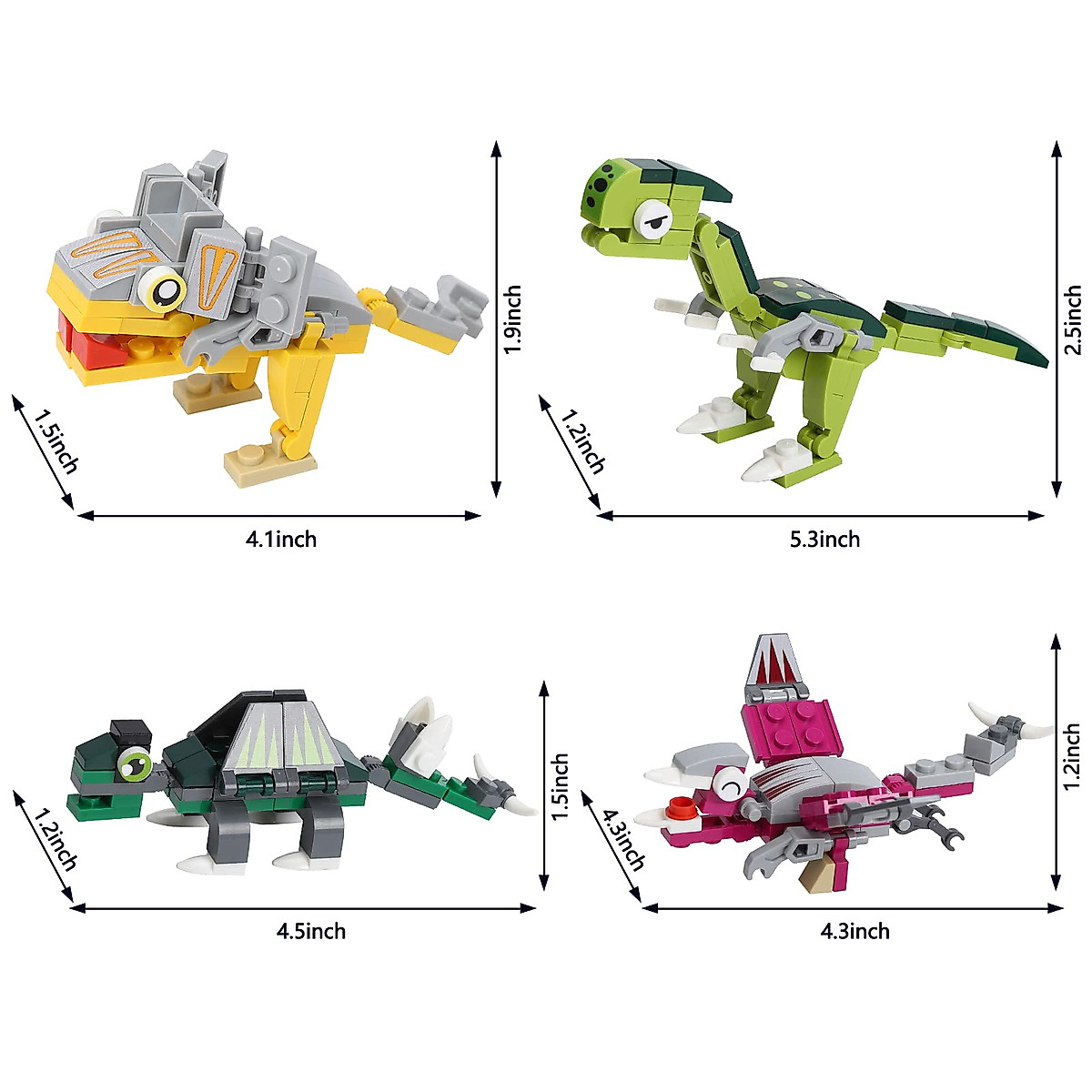 Lumiparty 12 Packs Valentines Dinosaur Building Blocks Toys with Heart Boxes for Valentine Kids Classroom Exchange, Prize Supplies, Valentine’s Gifts Exchange School Rewards