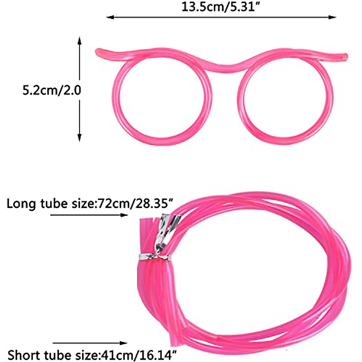8PCS Silly Straw Glasses, Reusable Fun Loop Drinking Straw Eye Glasses, Novelty Eyeglasses Straw for Party Annual Meeting Parties Birthday (8 Colors)