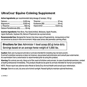 UltraCruz - sc-395986 Equine Calming Supplement for Horses, 6 lb, Pellet (20 Day Supply)