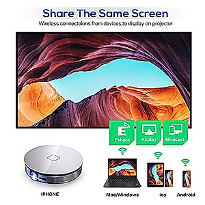 Thick Portable DLP Mini Projector 12000mAh Battery 1280x720P Android WiFi -Compatible Support 1080P 4K