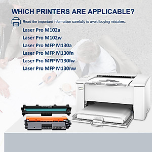 17A CF217A Black Toner & 19A CF219A Black Drum (2-Pack) Replacement for HP 17A CF217A Toner & Imaging Drum 19A CF219A Compatible with Laser Pro MFP M130a, M130nw, M130fn, M130fw, M102a, M102w Printer