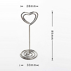 lasenersm 10 PCS 3.3 Inch Wedding Table Card Number Holders Table Card Photo Menu Name Display Stand Holder for Wedding Banquet Party, Silver Color