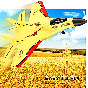 HAPTIME 2 CH Rc Plane, Remote Control Airplane for Kids Adult Beginner - 2.4 Ghz Rc Airplane Jet Plane with Night Light, Easy to Fly - Plane Toy for Boys Age 8-12