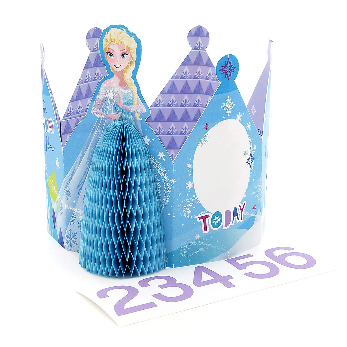Age 2-6 Customisable Disney's Frozen Birthday Card from Hallmark - 3D Paper Wow Wearable Crown Design