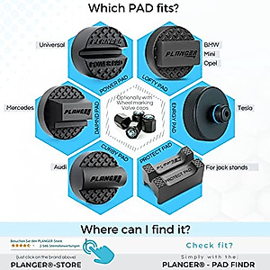PLANGER® - Power PAD Flat - Premium Rubber Jack Pad for Trolley Jack, Vehicle Lift and Axle Stand - Universal Usage - Protects Your Car, SUV and Vehicles with Pinch Weld Sill - Perfect for car Tuning