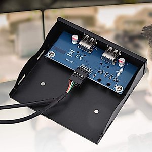 Socobeta USB 2.0 Front Panel Floppy Disk Bay Multi-Functional USB 2.0 Front Panel 3.5 Inch Floppy Bay 9 Pin to 2 Interface USB 2.0 HUB