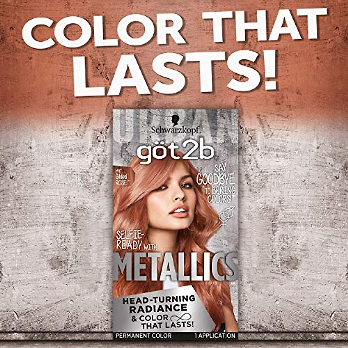 Got2b Metallic Permanent Hair Color, M97 Gilded Rose, 1 Count