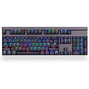 K97 RGB Backlit Mechanical Keyboard Full 104-Key Red Switches | N-Key Roll-Over Anti-Ghosting Gaming Keyboard