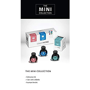 Colorverse Ink - The Mini Collection - 3 Pack - 5ml Fountain Pen Ink Bundle - #14 Supernova, 13 Quasar & #61 KSLV-II
