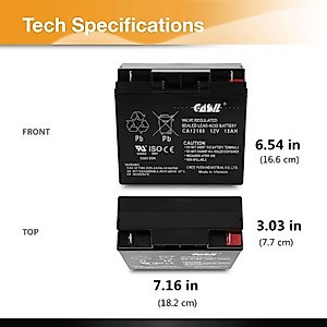 Casil 12v 18ah AGM Rechargeable Deep Cycle Replacement Battery for UB12180 CB19-12 FM12180 6fm18