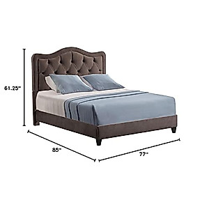 Leffler Home Night Party Chocolate Allure Diamond Tufted Bed, King, Dark Brown