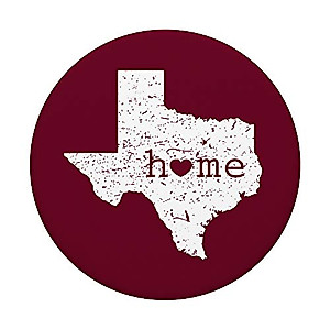 Texas Home Heart Distressed TX Map Maroon University Student PopSockets PopGrip: Swappable Grip for Phones & Tablets