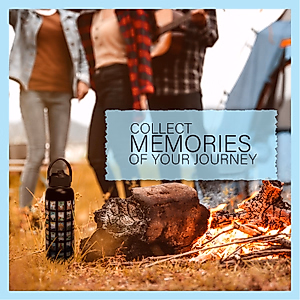 National Parks Water Bottle With Waterproof Stickers Wrap Around- Stainless Steel Insulated Vacuum Sealed 32 oz With Leak Proof Lid (National Park BLACK)