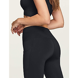 ATHLIO Women's Thermal Yoga Pants, High Waist Warm Fleece Lined Leggings, Winter Workout Running Tights, Thermal Pocket Black/Olive, X-Small