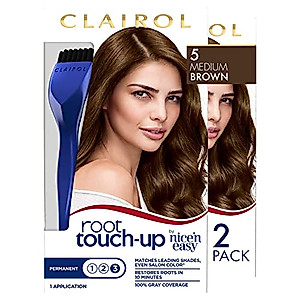 Clairol Root Touch-Up by Nice'n Easy Permanent Hair Dye, 5 Medium Brown Hair Color,(Pack of 2)