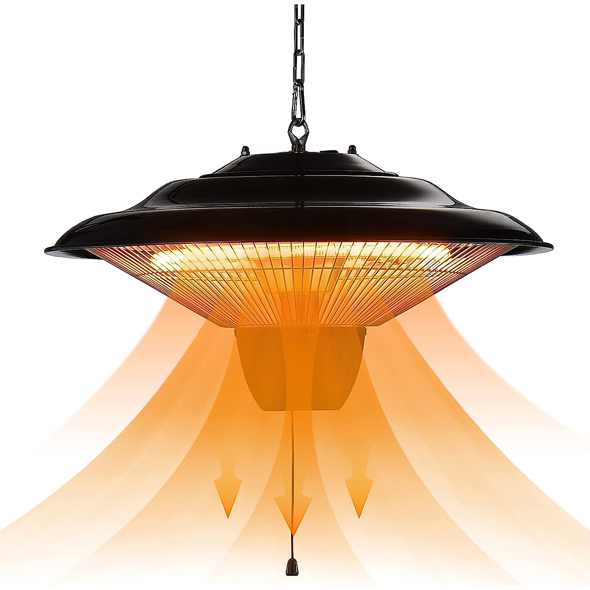 TRUSTECH Patio Heater, 1500W Electric Hanging Patio Heater for Outdoors/Indoors, 3s Fast Heating, Quiet & IP34 Waterproof, Tip-Over Shut Off, Ceiling Heater for Home Use/Balcony/Patio/Courtyard