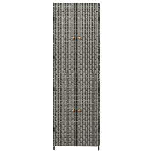 loibinfen Outdoor Garden Storage Cabinet, Large Patio Storage Cabinet Garden Storage Container for Lawn Backyard, Gray 23.2"x15.7"x70.9" Poly Rattan
