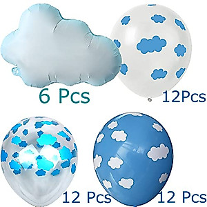 YuBoBo 42PCS Foil Cloud Balloons And Latex Balloon Baby Shower Decorations For Girl And Boy, Happy Birthday Balloon,Romantic Anniversary Decorations Wedding Decor Kids' Party And Graduation Party