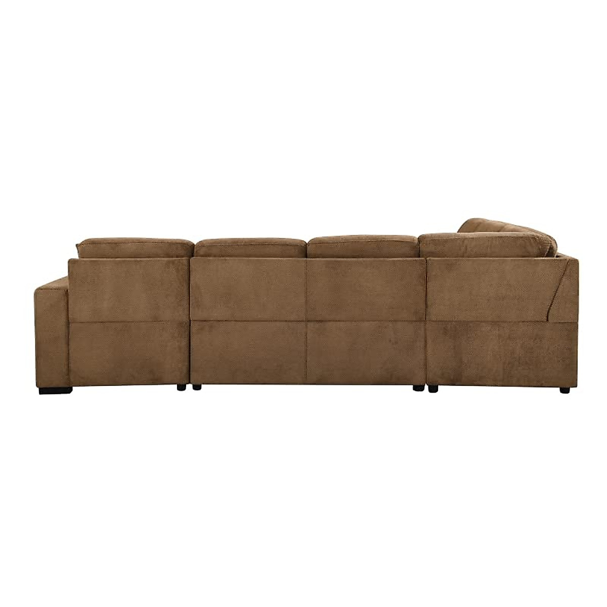 123" U-Shaped Oversized Modular Sectional Sofa with Pull Out Sleeper Bed,Storage Chaise Lounge and 4 Throw Pillows,Convertible Polyester Upholstered Sectionals Sofá&Couch for Large Space,King Size