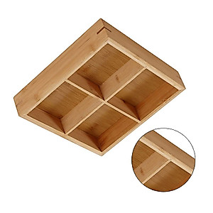 Divided Wooden Tray,Veggie Tray Serving Tray Divided Platter Wooden Food Server Multi Compartments Serving Tray for Hot Pot Restaurants Sushi Plate (4 Compartments)