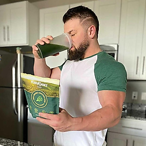 Pure Choice Whey Organic Greens Superfood Powder, USA Grown - Kale, Alfalfa Grass, Wheatgrass, Barley Grass, Astragalus, Spirulina, Oat Grass & Chlorella, USA Grown (10.6 oz, 1 Month Supply)