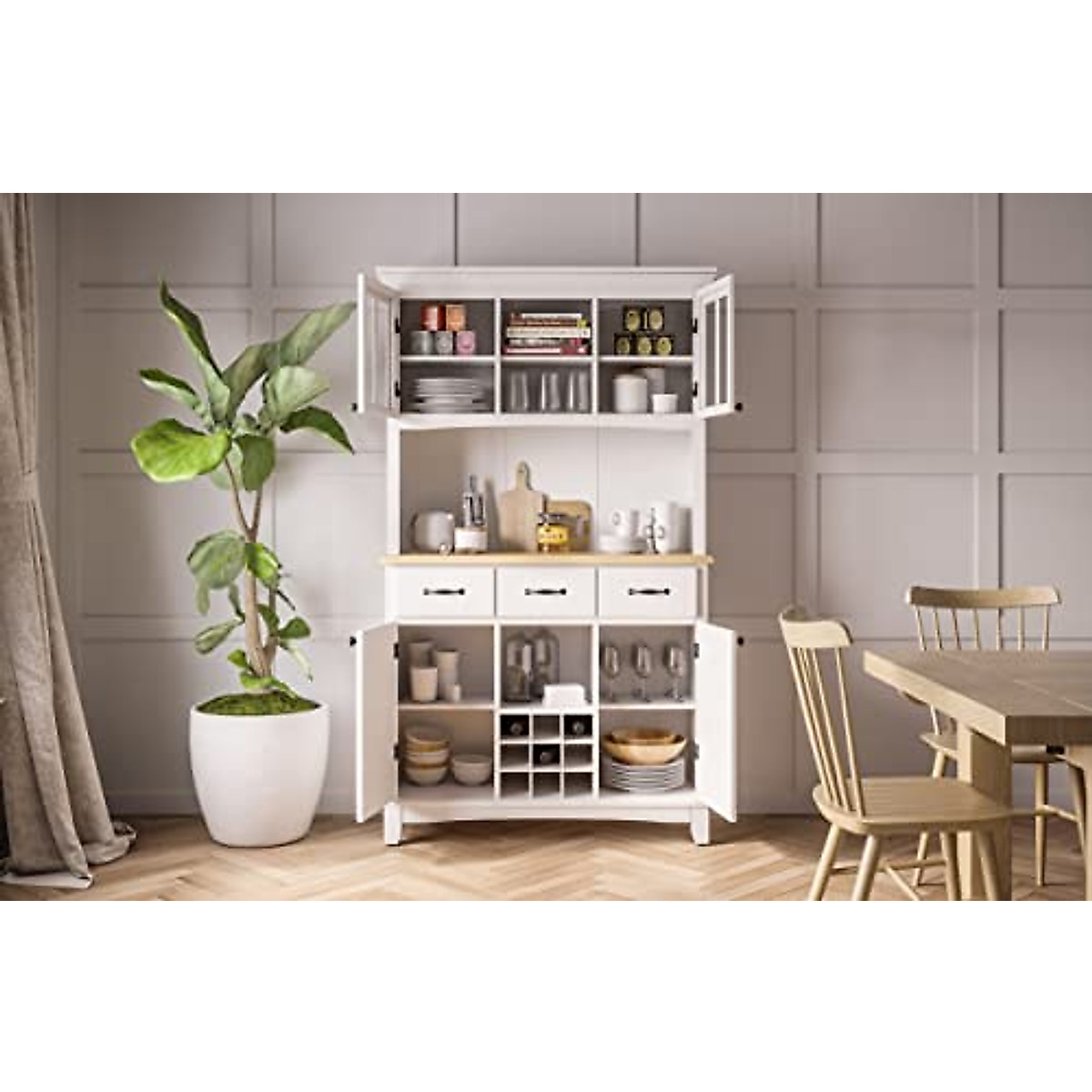 Homestyles sideboards-buffets-credenzas, Server with Hutch, Off White