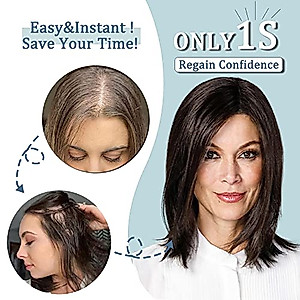 YAMI Hair Toppers for Women Real Human Hair Hand Made Upgrade Butterfly Lace Base Hair Topper Hair Pieces for Women with Thinning Hair Loss Cover Gray Hair 12 Inch 1B# Natural Black 40g