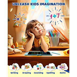 UCIDCI LCD Writing Tablet 10inch Doodle Board - Colorful Screen Electronic Toddler Drawing Tablet Drawing Pad, Educational Learning Toddler Toys for 3 4 5 6 7 8 Year Old Kids Girls Boys