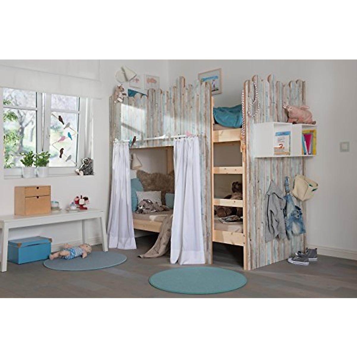 d-c-fix 346-0644-2PKA Decorative Self-Adhesive Film, Beach Wood 17" x 78" Roll, 2-Pack with Applicator