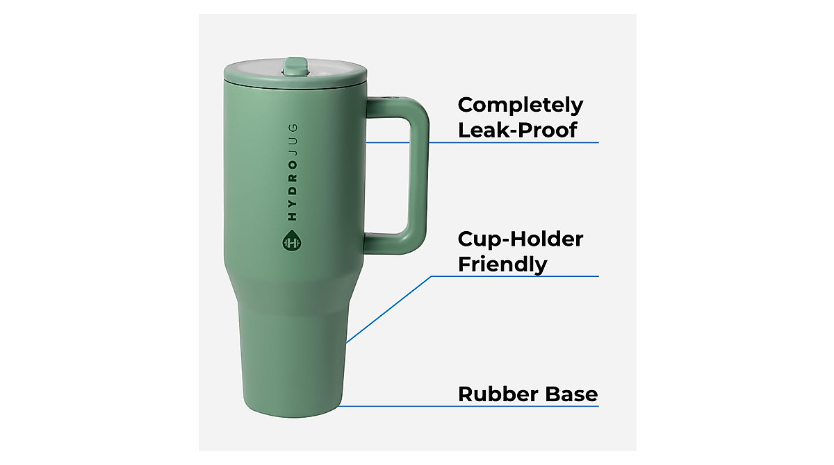 HydroJug Cream 32oz Traveler with Straws for On-the-Go