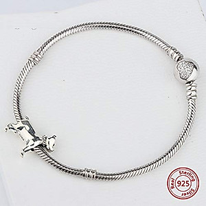 Genuine Bolenvi 925 Sterling Silver Pitbull American Pit Bull Terrier Charm Beads Pendants For Charms Bracelets & Necklace