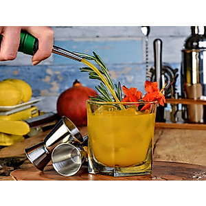 Professional Liquor Pourers Set of 4 | Free-Flow Stainless Steel Speed Bottle Pourer w/Tapered Spout - Fits Various Sizes of Liquor, Wine, Spirits, Vinegar and Olive Oil Bottles, up to 1l