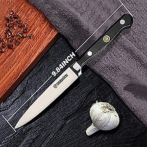 STEINBRÜCKE Kitchen Utility Knife 5 Inch, Sharp Paring Knife Kitchen Petty Knife Fruit Knife with Pro Chef's Knife Full Tang and Ergonomic Handle Kitchen Cutlery Cutting Peeling