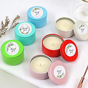 Thank You Stickers 500pcs A Roll, 1.5 inch Small Business Label 4 Greenery Designs Paper Mail Stickers for Envelope Gift Bags Treat Box