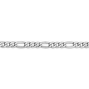 Sonia Jewels 14k White Gold 5.75mm Figaro Chain Necklace - with Secure Lobster Lock Clasp 20"