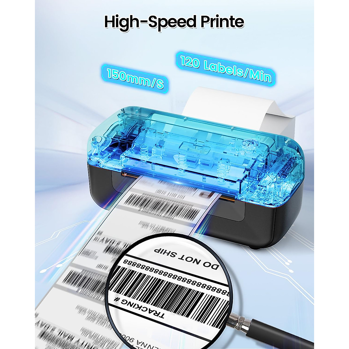 LabelCreate Shipping Label Printer, 4x6 Thermal Label Printer, Thermal Printer for Shipping Labels, USB Label Printer Compatible with Amazon Shopify Etsy Ebay FedEx USPS UPS (Black)
