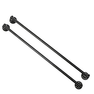 MYOYAY Corner Garment Rod 34in 2 Pack Industrial Pipe Clothes Hanging Bar Angle Adjustable Wall Mounted Clothes Rack Black Space Saving Metal Dryer Rails