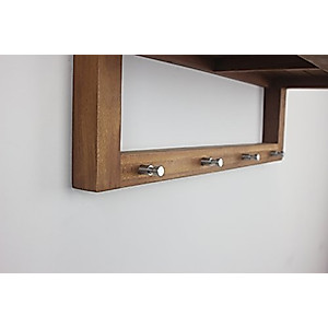 AquaTeak The Original 24" Moa Teak Wall Shelf with Hooks