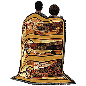 Pure Country Weavers Namirya Blanket by Keith Mallett - African Cultural Gift Tapestry Throw Woven from Cotton - Made in The USA (72x54)