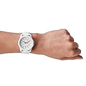 A|X ARMANI EXCHANGE Women's Quartz Watch with Silicone Strap, White, 20 (Model: AX7126)