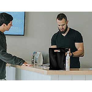 Purple Q Crafts Plastic Bag with Die Cut Handle Bag 9" x 12"Black Plastic Merchandise Bags 100 Pack for Retail, Gifts, Trade Show and More (9"x12")