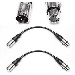 CESS-007 XLR3M to XLR5F DMX512 Adaptor Cable - 3-Pin Male XLR to 5-Pin Female XLR DMX Turnaround - 2 Pack