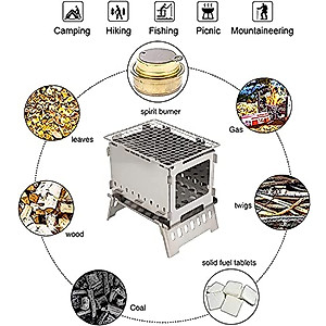 Safety certification Charcoal Grill Barbecue, Portable Stainless Steel Smoker BBQ, Folding Wood Burning Barbecues, Tabletop Grill for Outdoor Garden Cooking Camping Hiking Picnic