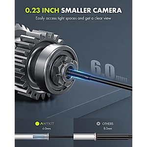 Borescope Inspection Camera with Light, Industrial Endoscope Camera with 4.3” HD Screen, Waterproof Digital Snake Camera, 16.4FT Semi-Rigid Cable Bore Scope for Home Pipe, Engine, Inside Wall, Duct