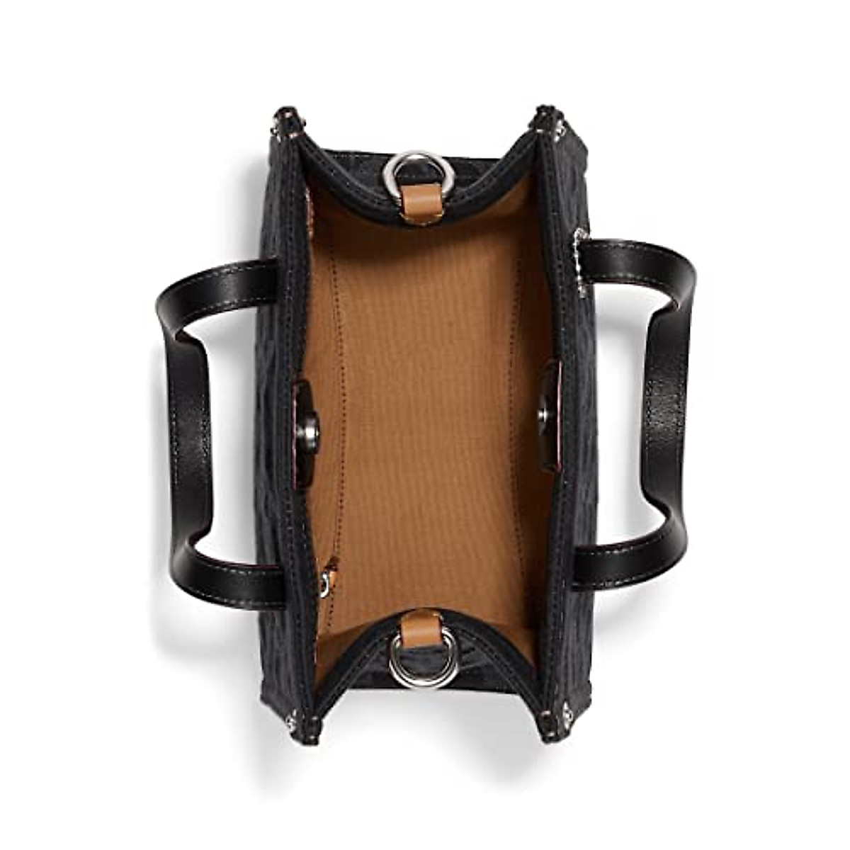 COACH Washed Denim Signature Field Tote 22 Black Denim One Size