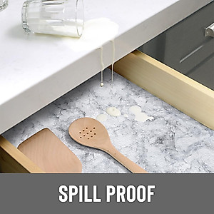 Con-Tact Brand Grip Prints Non-Adhesive Non-Slip Counter Top, Drawer/Shelf Liner, 12" x 20', Carrara Marble