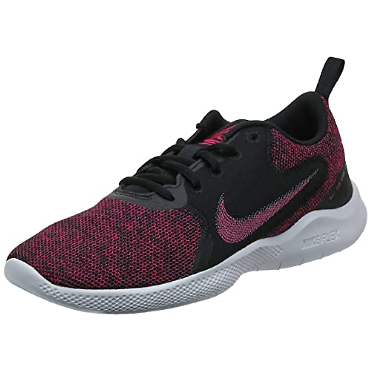 NIKE Women's WMNS Flex Experience RN 10 Running Shoe, Black Fireberry Dk Smoke Grey Iron Grey, 6.5
